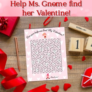 Printable Valentines Maze Game, Kids Valentine's Day Activity ...