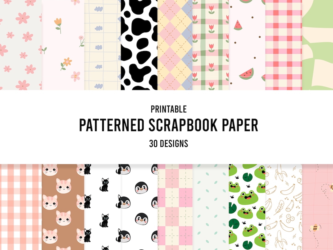 Printable Patterned Scrapbook Paper, Scrapbook Kit, Printable ...
