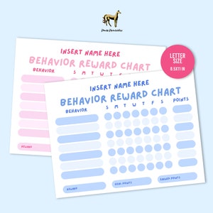 Printable Kids Behavior Reward Chart, Kids Routine Chart, Kids Reward ...