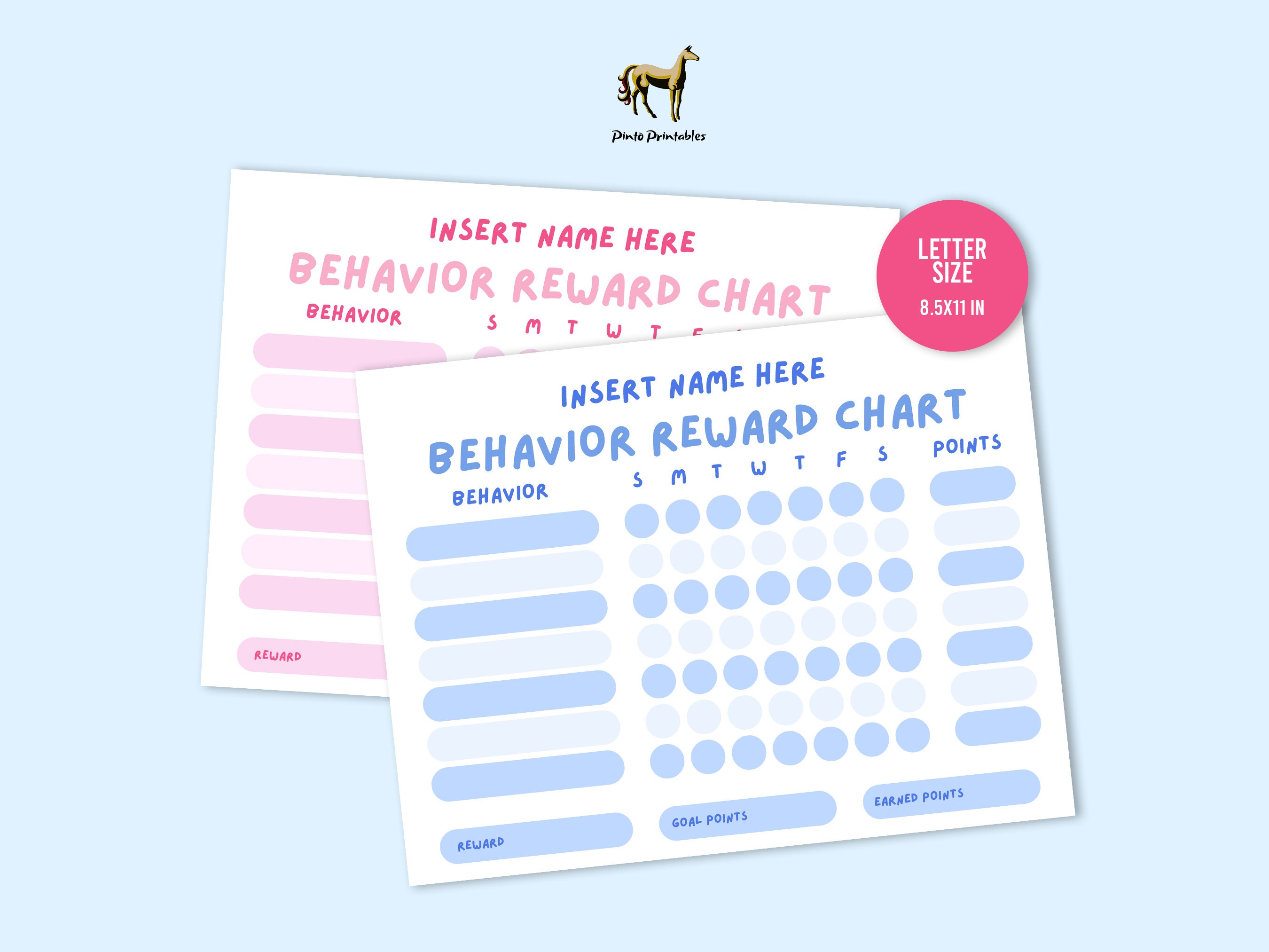 Printable Kids Behavior Reward Chart, Kids Routine Chart, Kids Reward ...