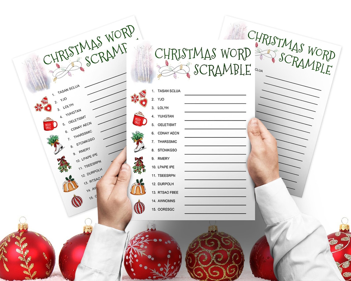 Christmas Word Scramble, Christmas Game Printable, Printable Christmas ...