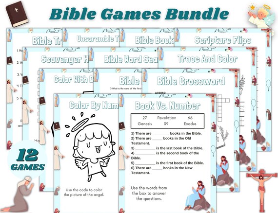 Printable Bible Games Bible Games Bundle for Kids PDF - Etsy Australia