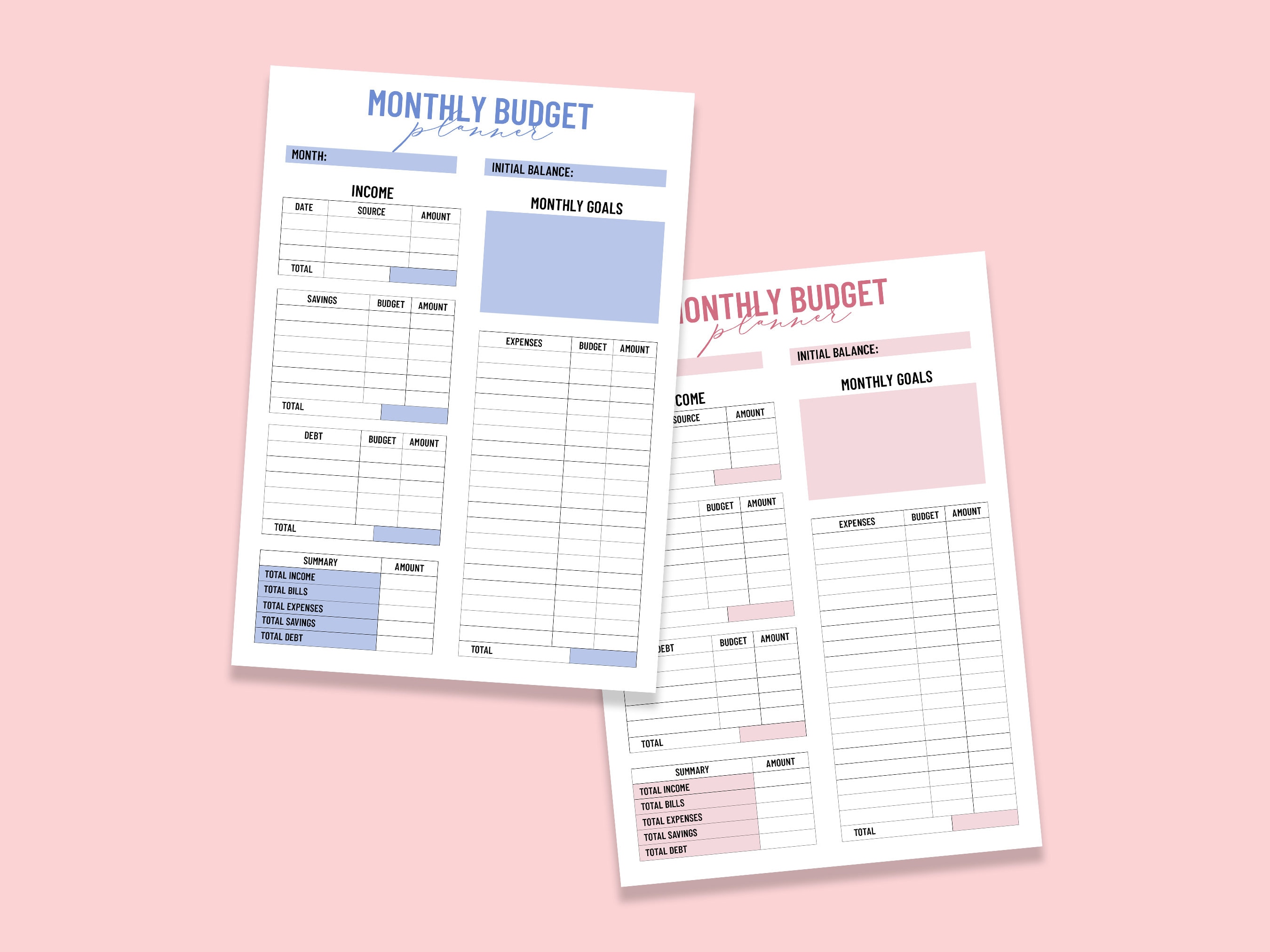 Monthly Budget Planner Printable Monthly Budget Tracker - Etsy
