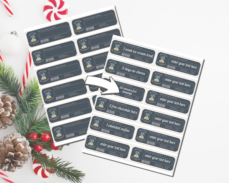 Editable Christmas Coupons, Printable Christmas Vouchers Gift ...