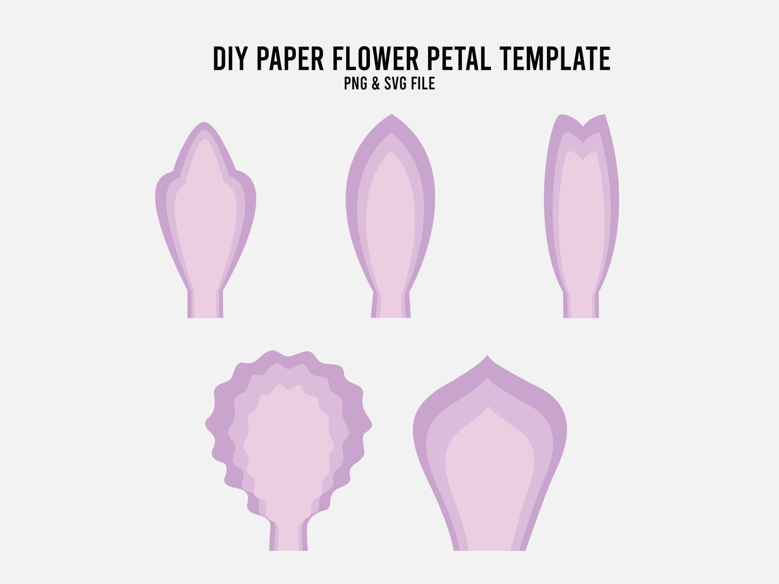 Paper Flower Petal Template, Giant SVG Petal Template, Digital Download ...