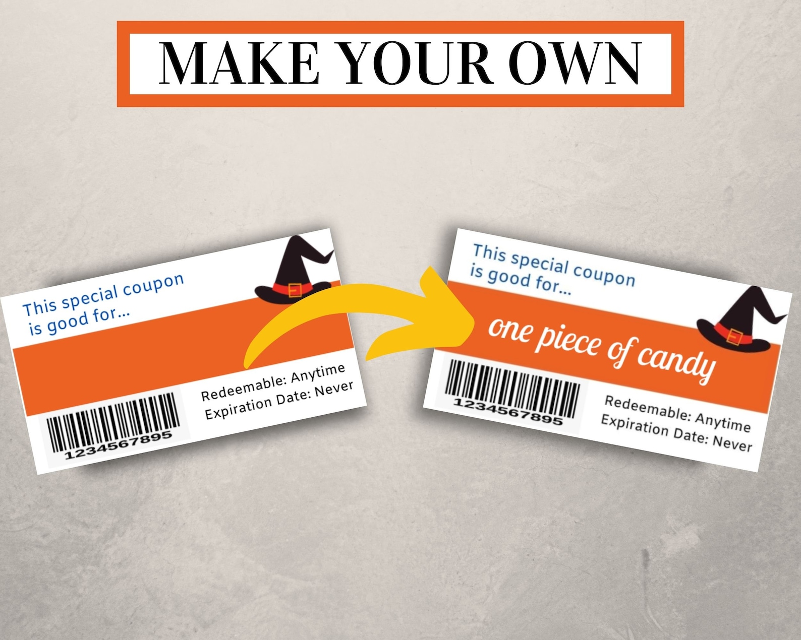 Editable Halloween Coupons Printable Halloween Gift Candy - Etsy