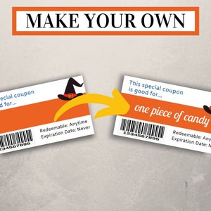 Editable Halloween Coupons, Printable Halloween Gift, Candy Coupons ...