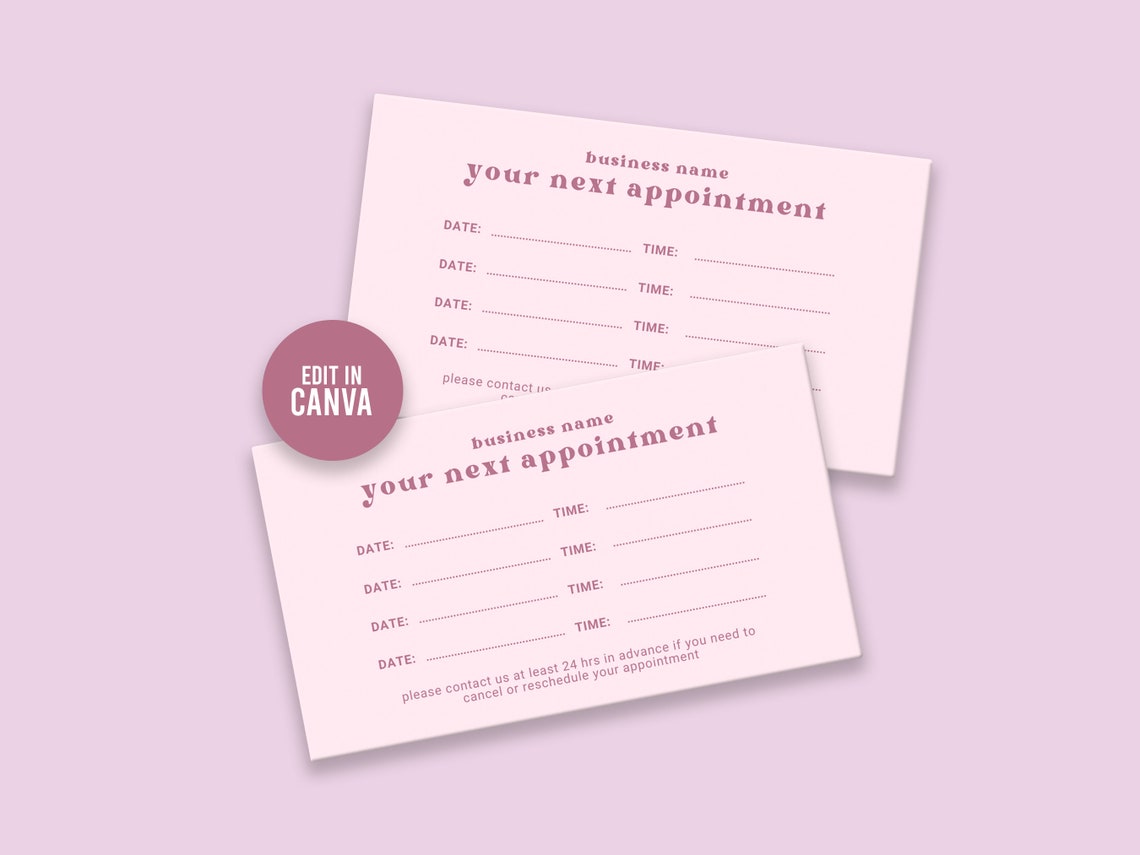 Editable Appointment Reminder Card, Appointment Planner, Modern ...