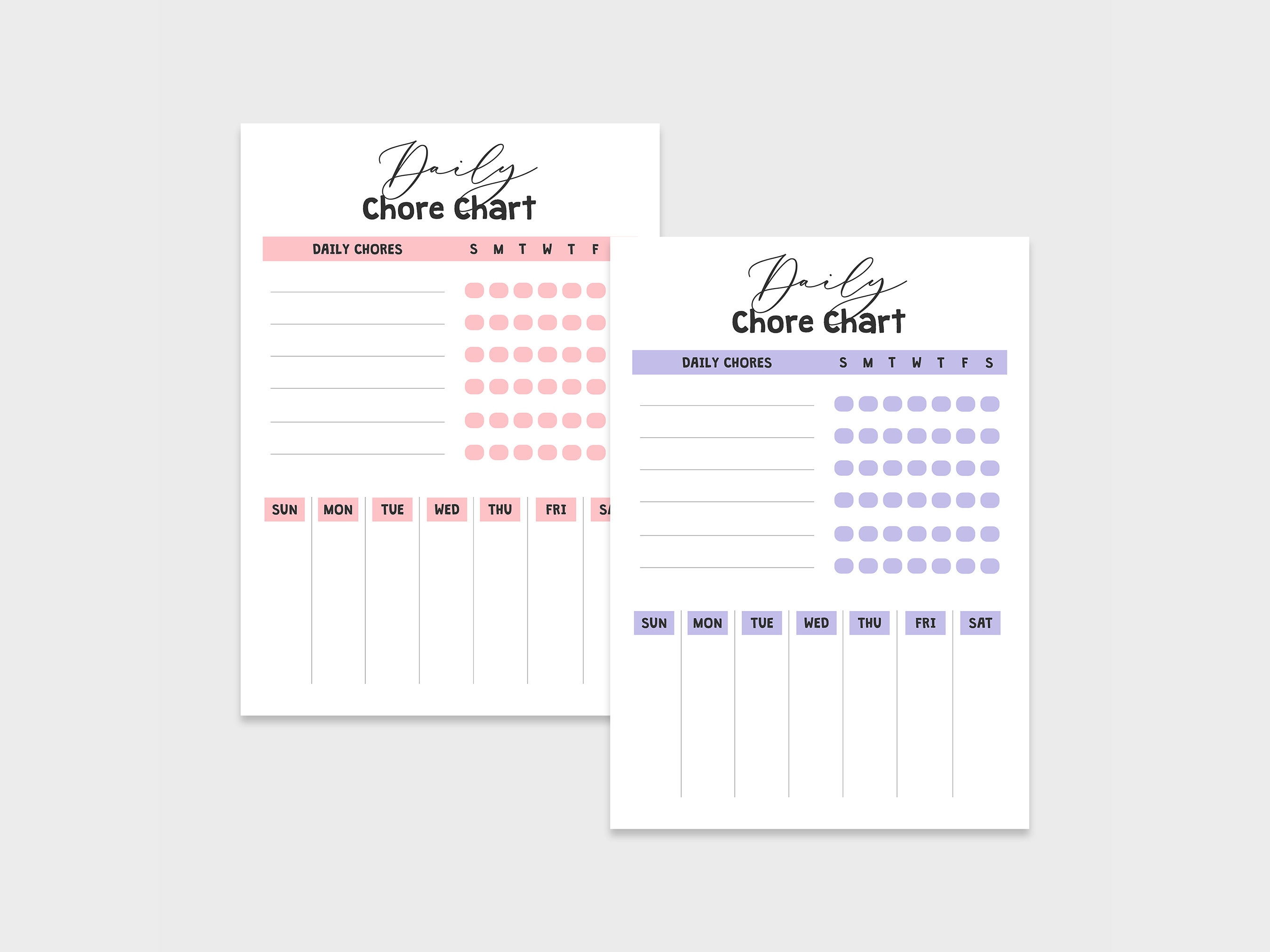 Kids Daily Chore Chart, Routine Checklist, Printable Chore Chart ...
