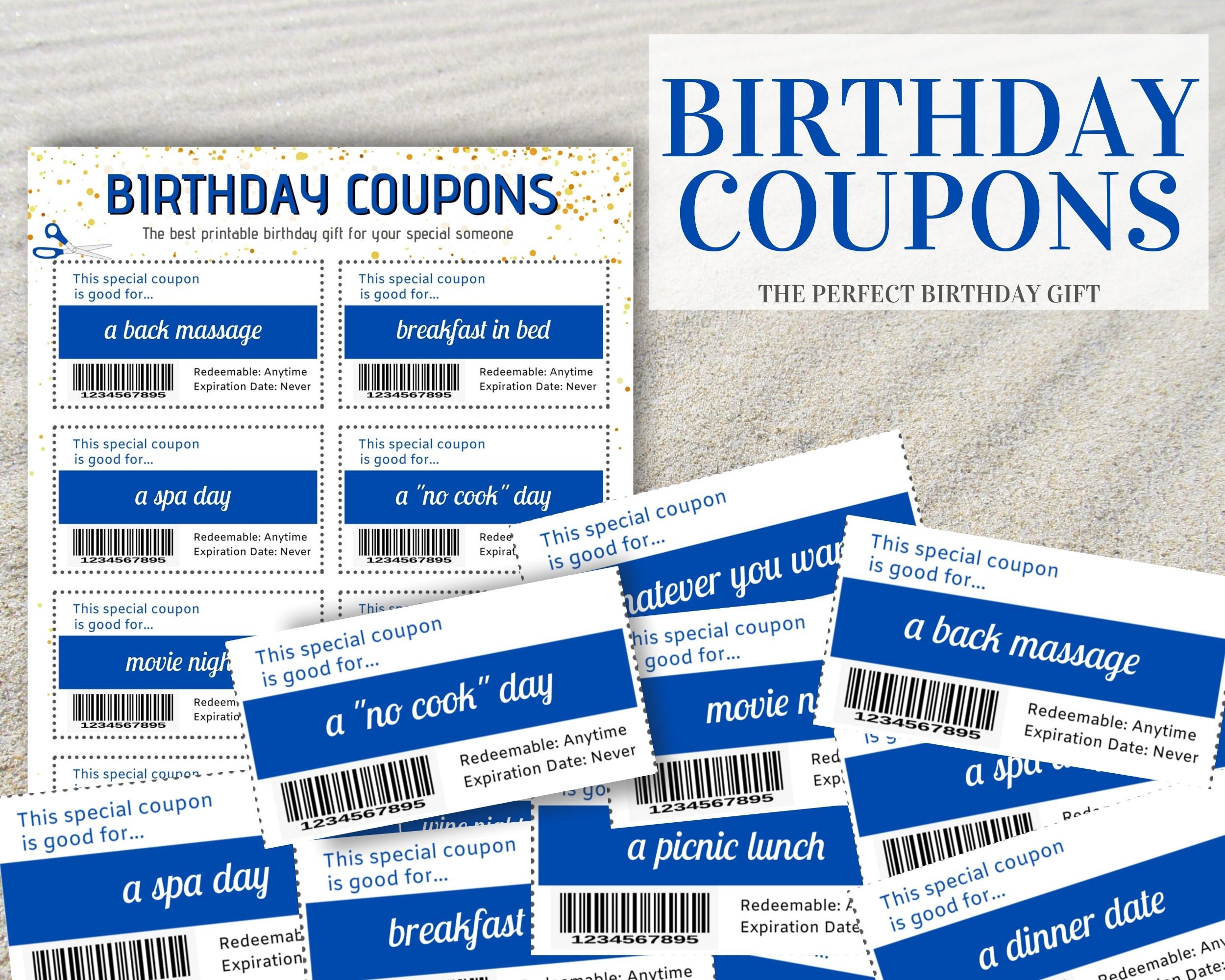 Editable Birthday Coupons, Printable Birthday Gift, Birthday Coupons ...