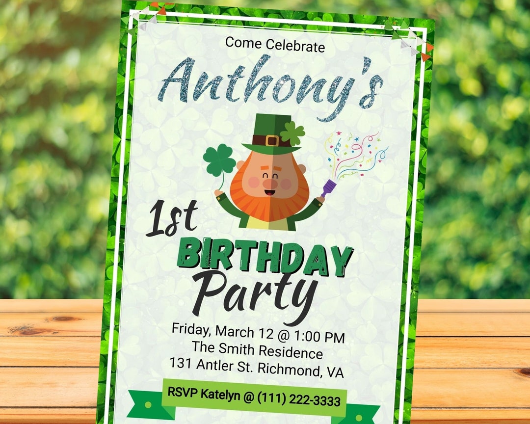 March Birthday Party Invitation, First Birthday Invite, March Birthday ...