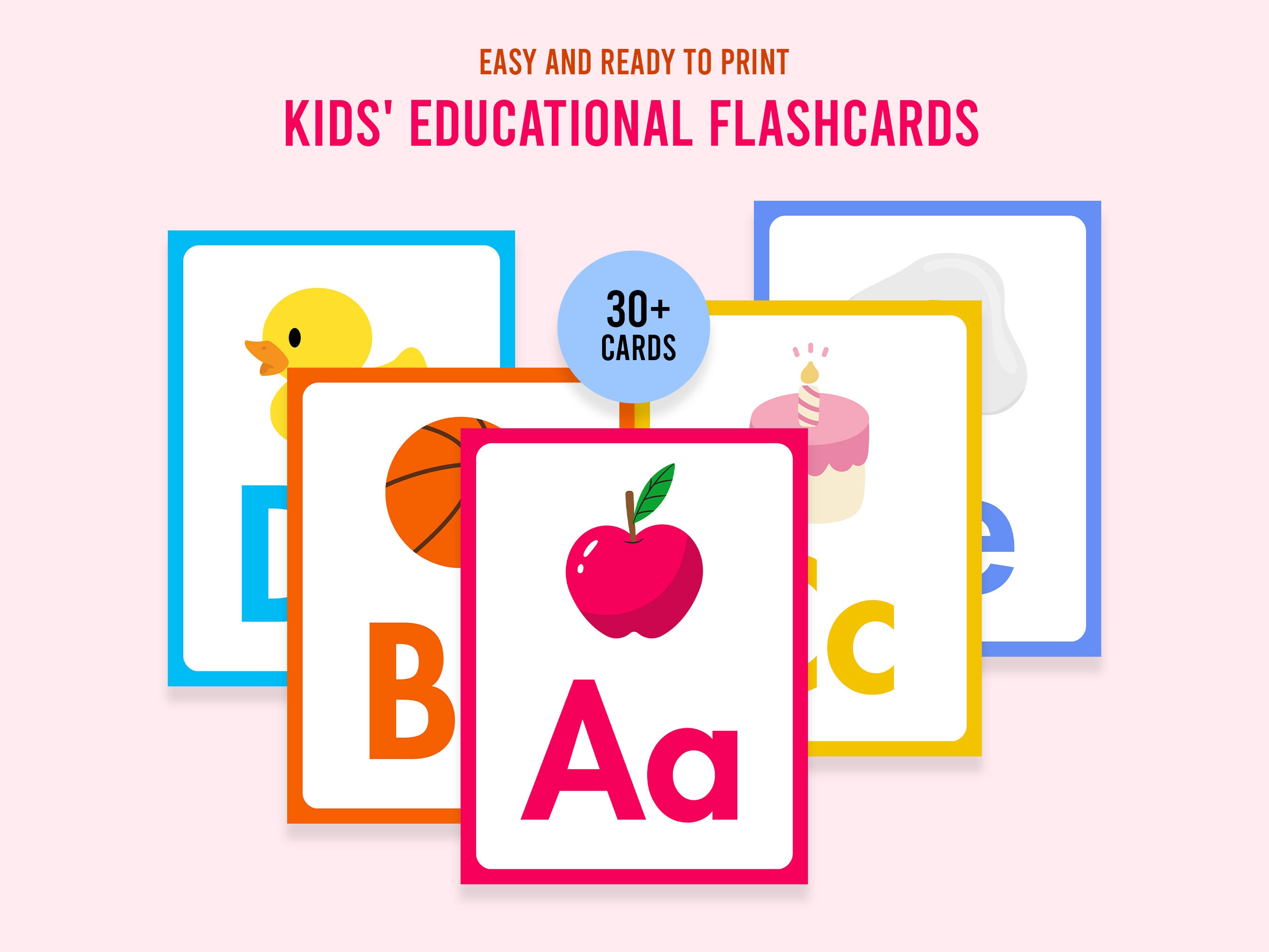 Printable Kids Educational Flashcards, Alphabet Preschool Flash Card ...