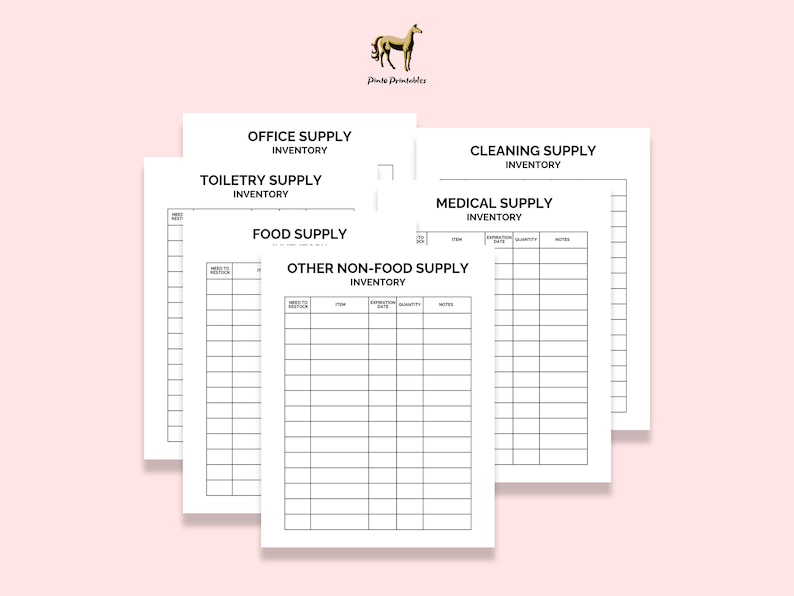 Household Inventory Trackers, Printable Inventory List, Home Supplies ...