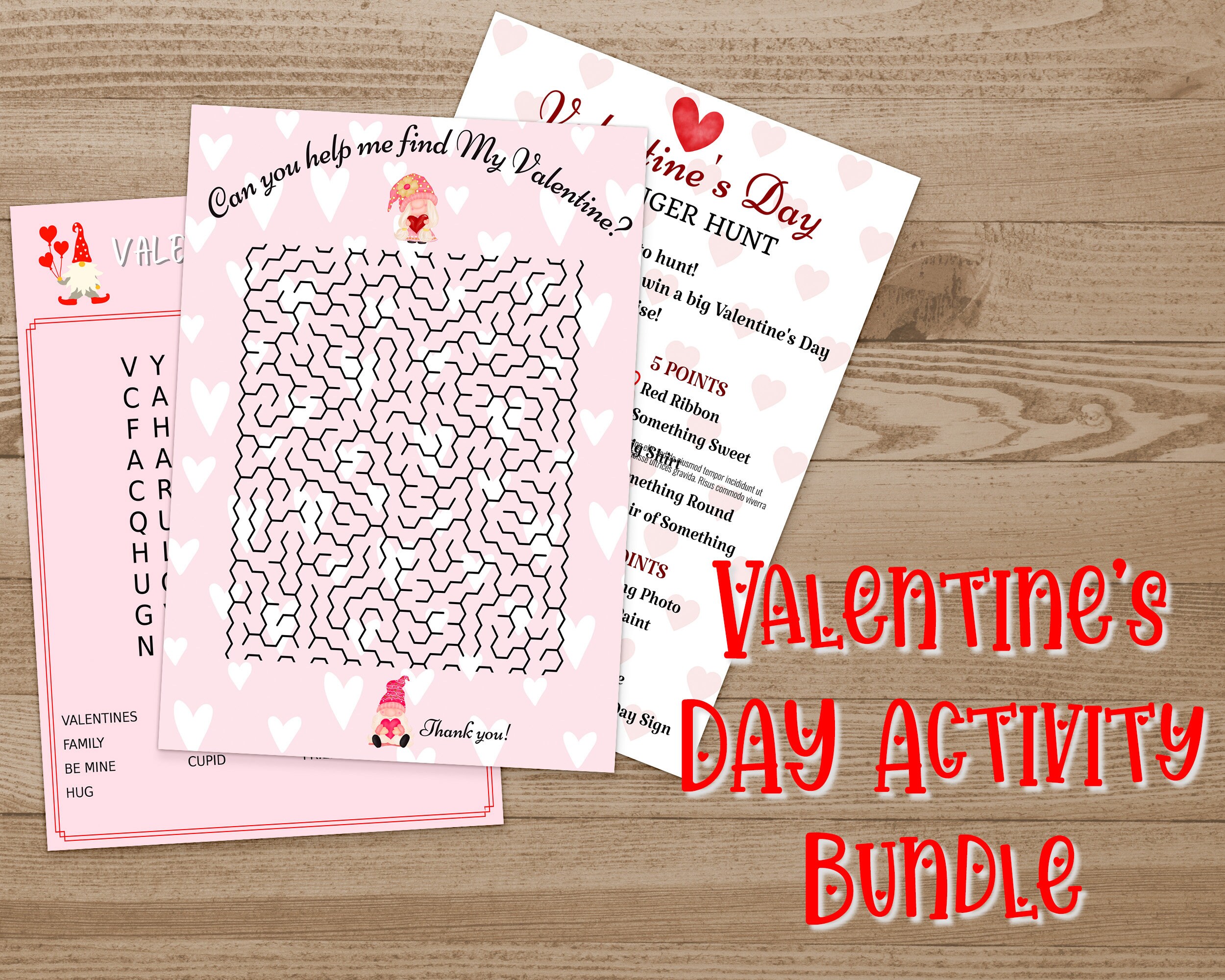 Valentine's Day Activity Bundle, Printable Valentines Day Games ...