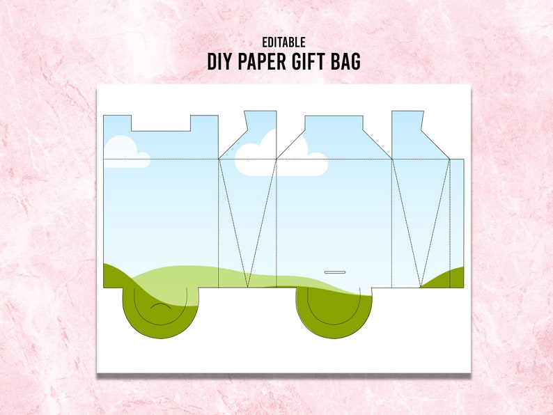 DIY Gift Bag, Party Favor Box, Printable Gift Box Template, Digital ...