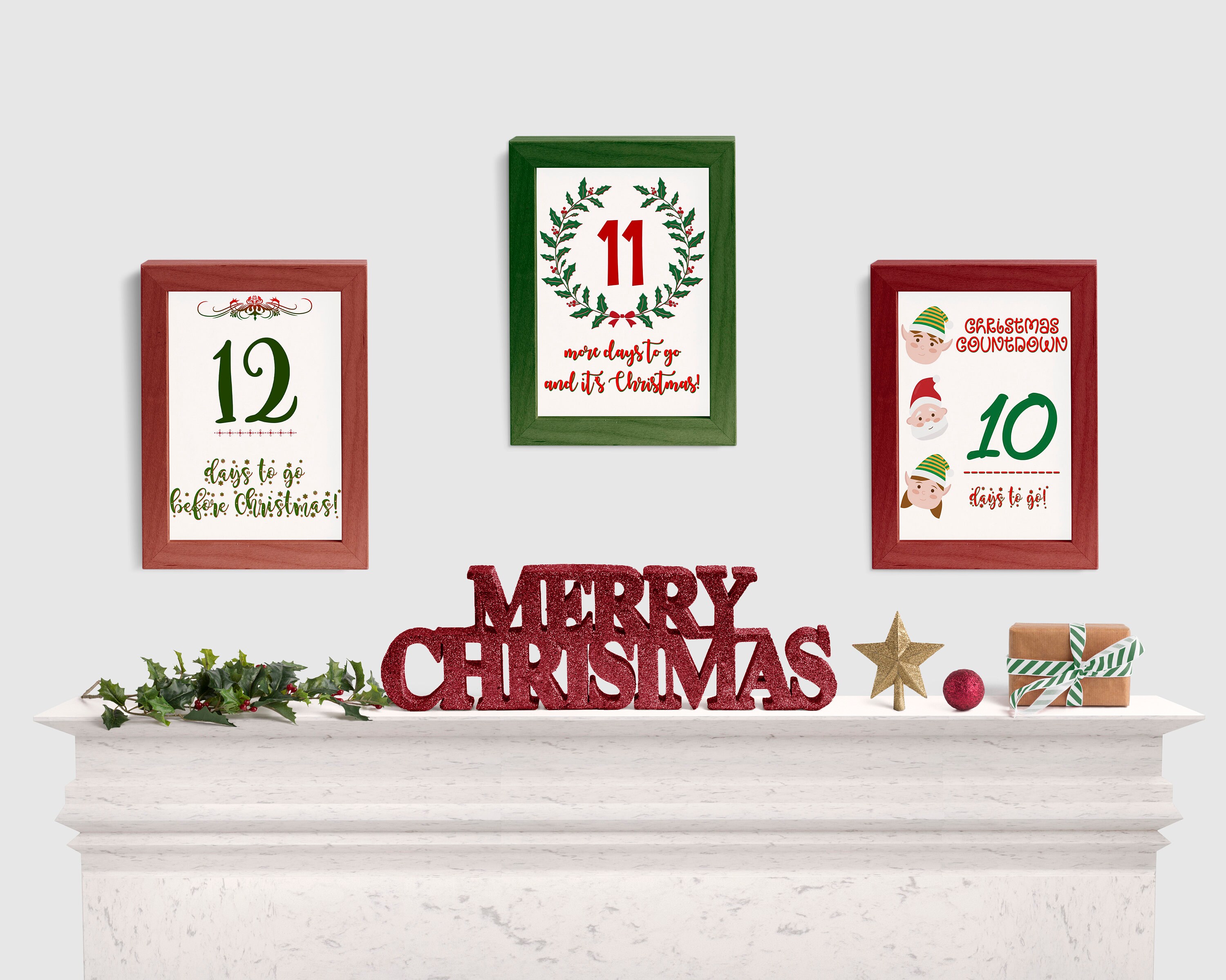 Editable Christmas Countdown Calendar Pages Countdown to - Etsy