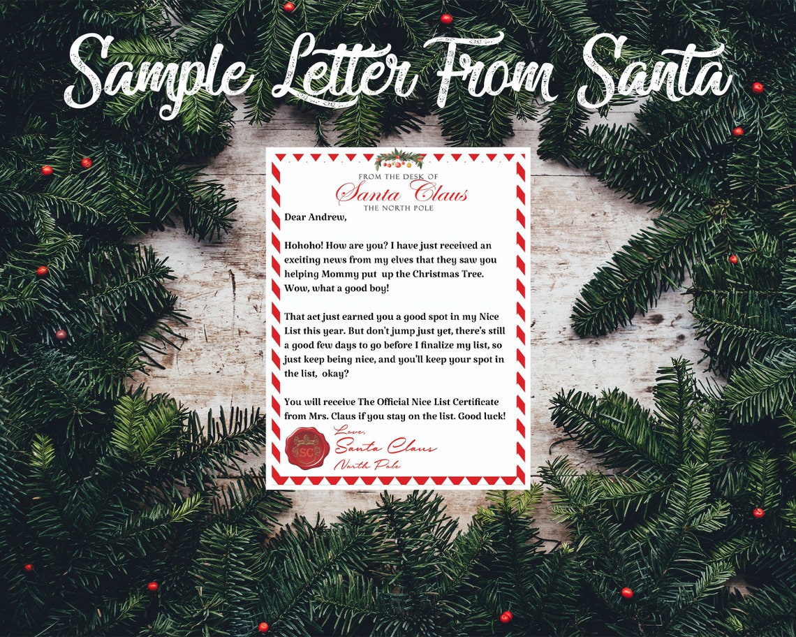 Editable Letter From Santa Santa Cam Letter Printable - Etsy
