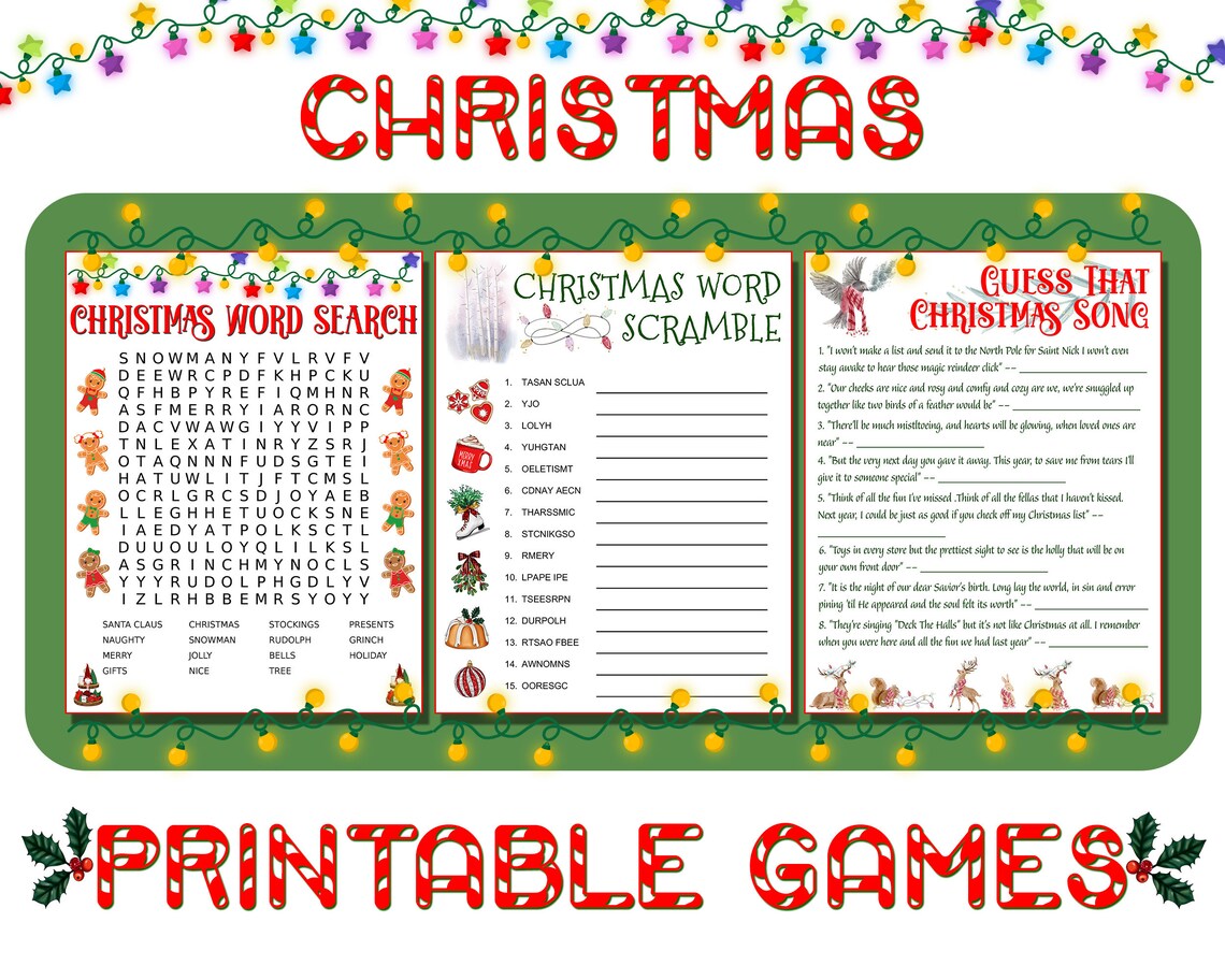 Juegos de Navidad imprimibles, juegos de Navidad imprimibles, juegos de ...