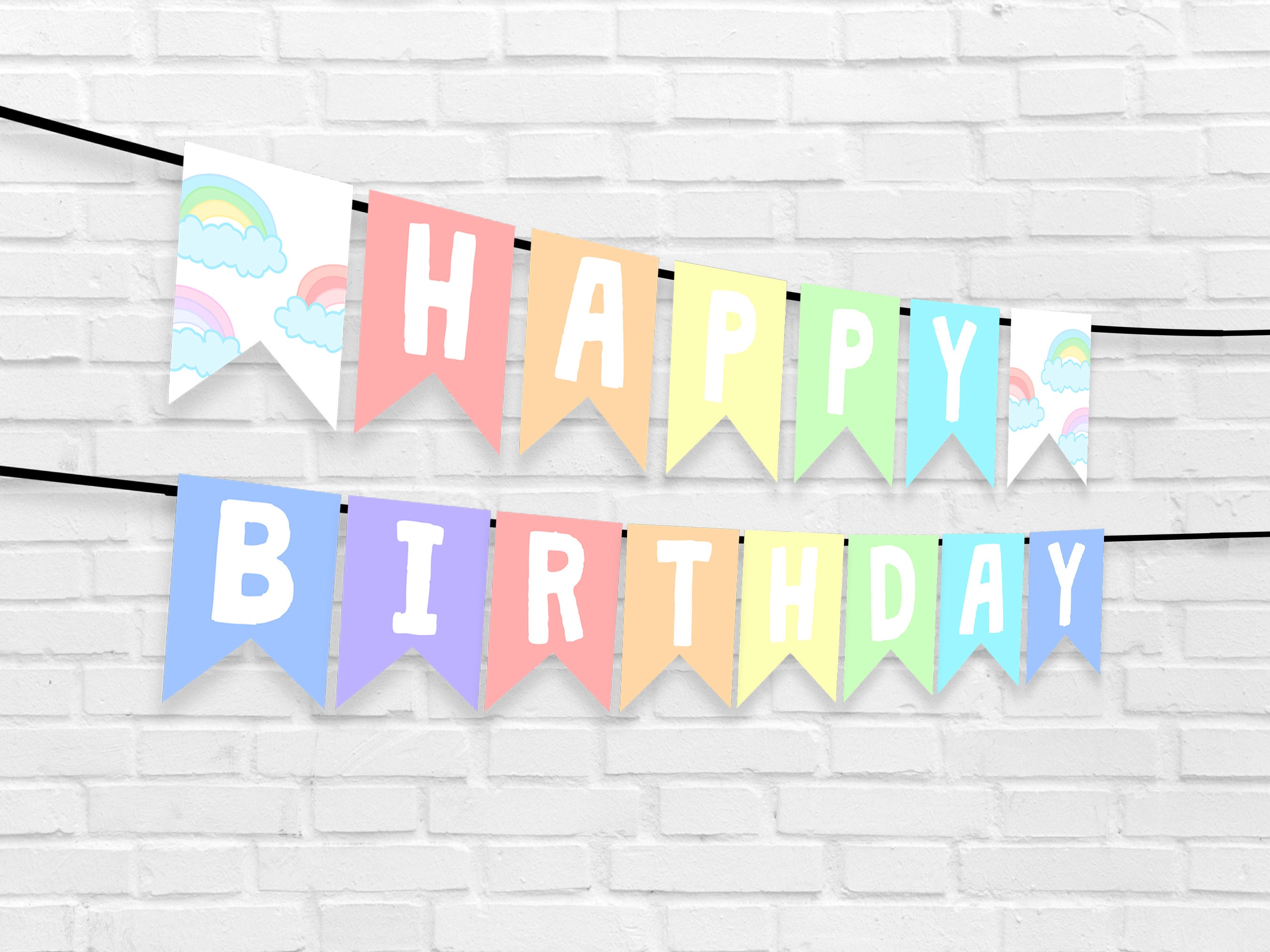 Printable Birthday Banner, Birthday Decoration, Printable Banner Sign ...