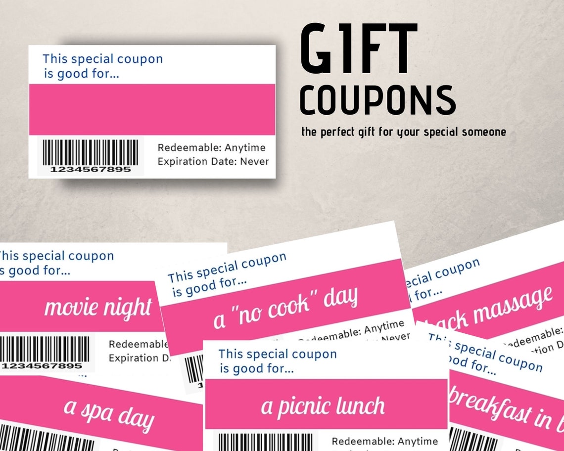 Editable Gift Coupons Printable Gift Gift Coupons PDF - Etsy