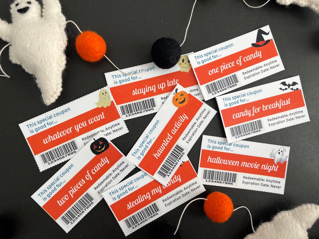 Editable Halloween Coupons, Printable Halloween Gift, Candy Coupons ...