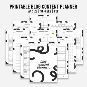 Printable Blog Content Planner, Social Media Post Template, Digital ...