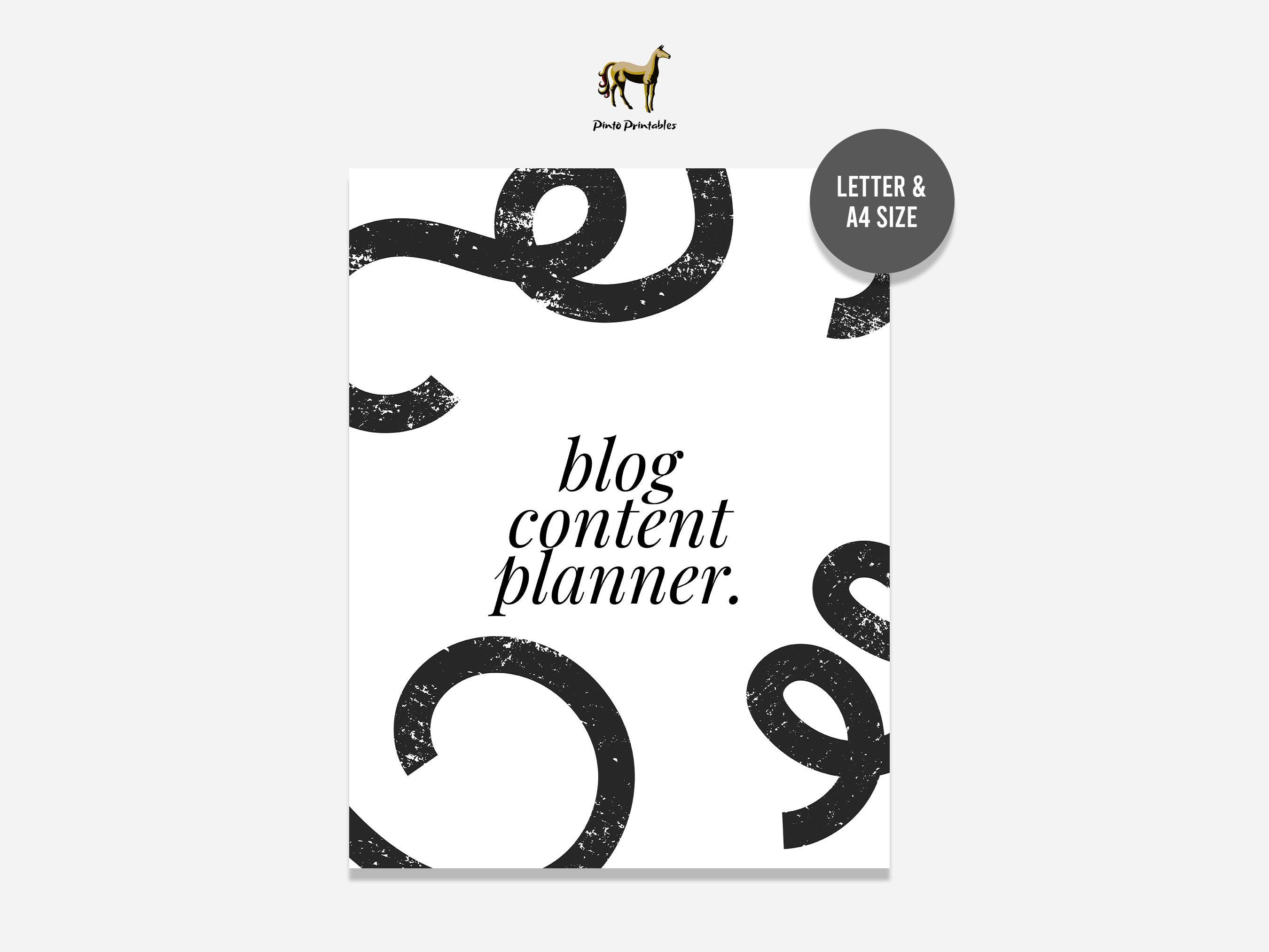 Printable Blog Content Planner, Social Media Post Template, Digital ...