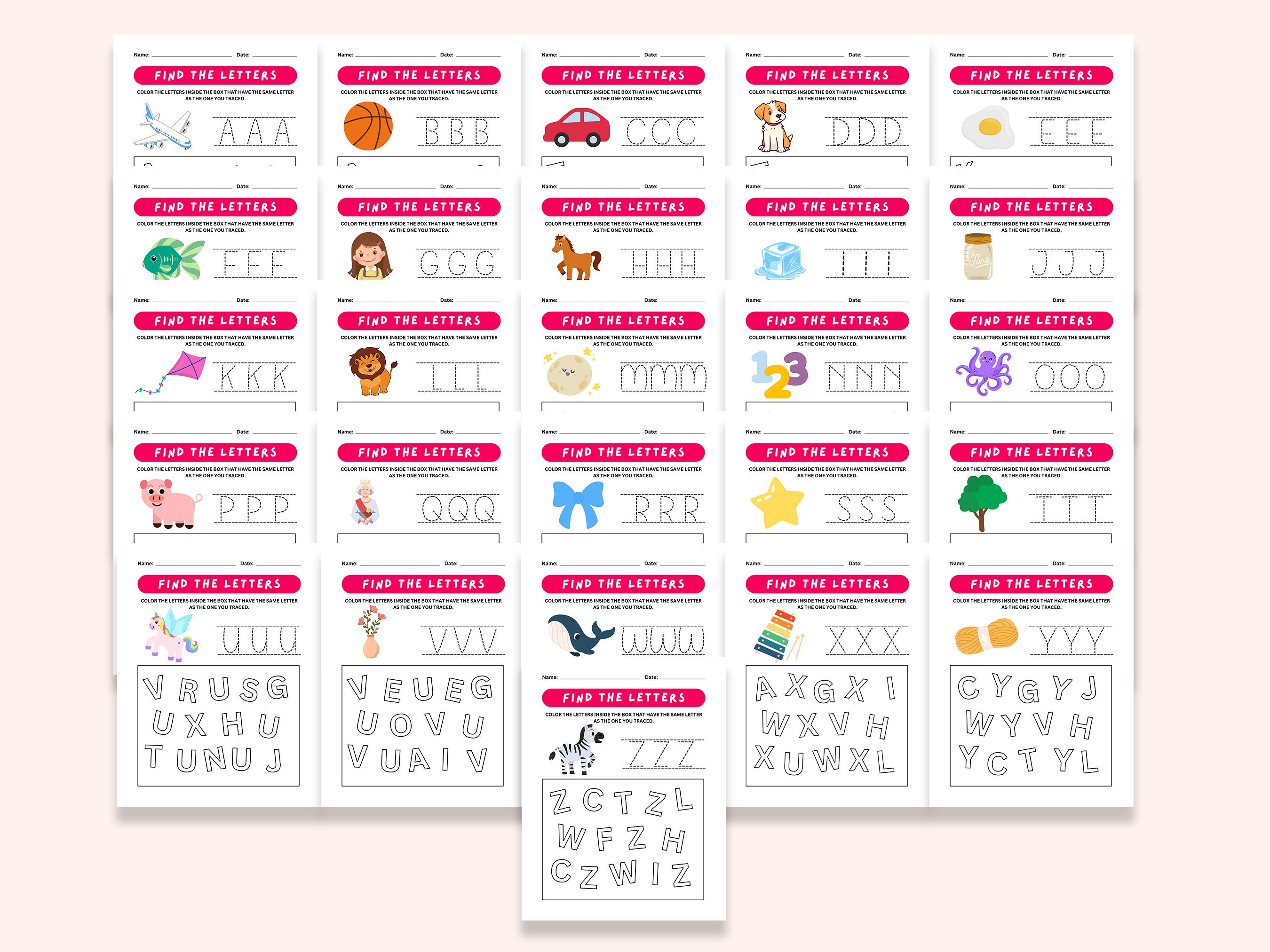 Printable Kids' Activity Pack, Busy Book, Kids Activity Pages, Digital ...