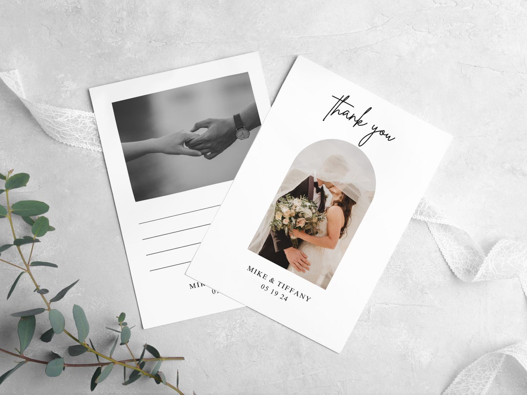 Wedding Thank You Card Templates, Thank You Post Card, Printable ...