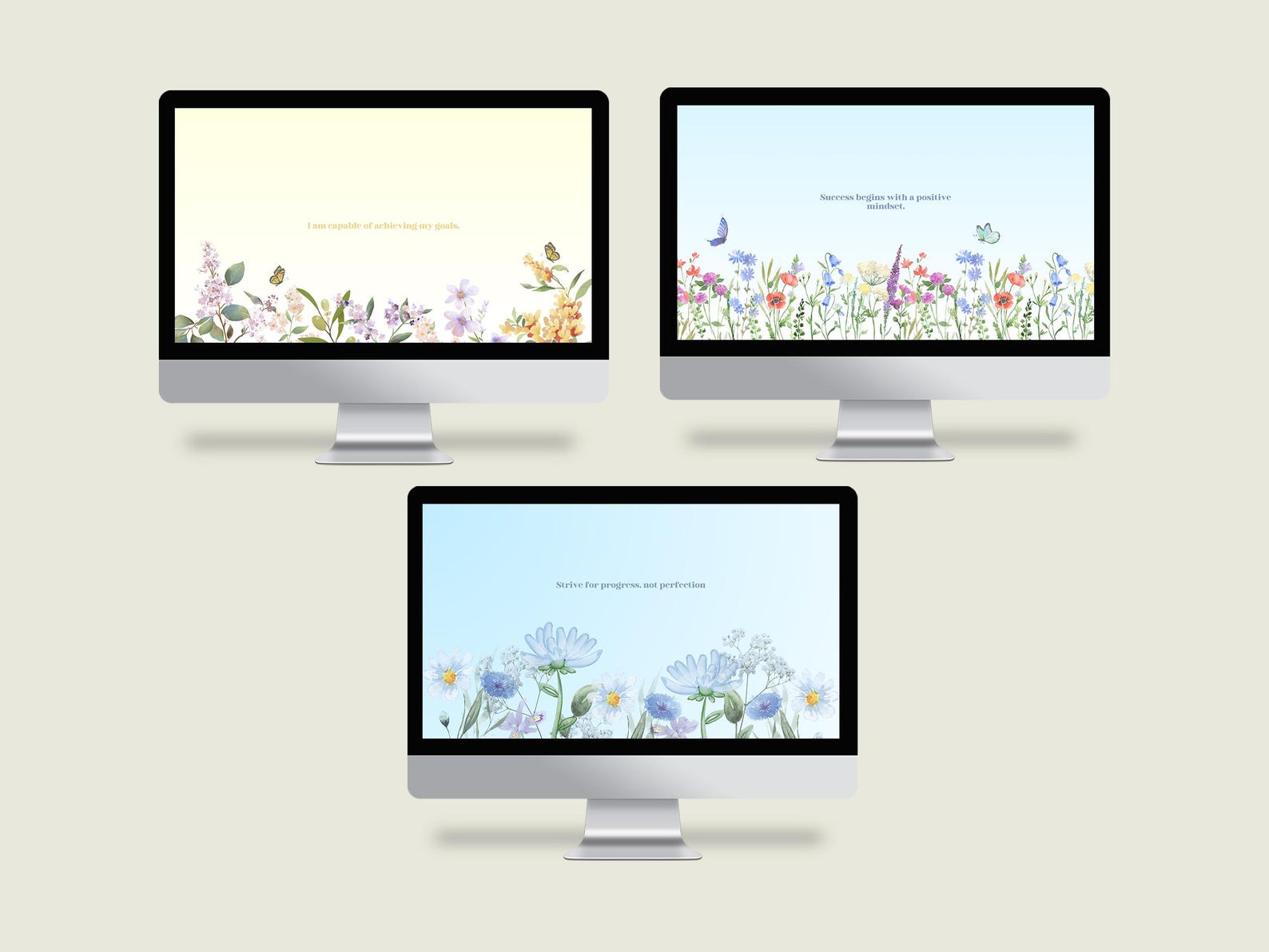 Motivational Quote Laptop Wallpaper, Floral Desktop Screensaver ...