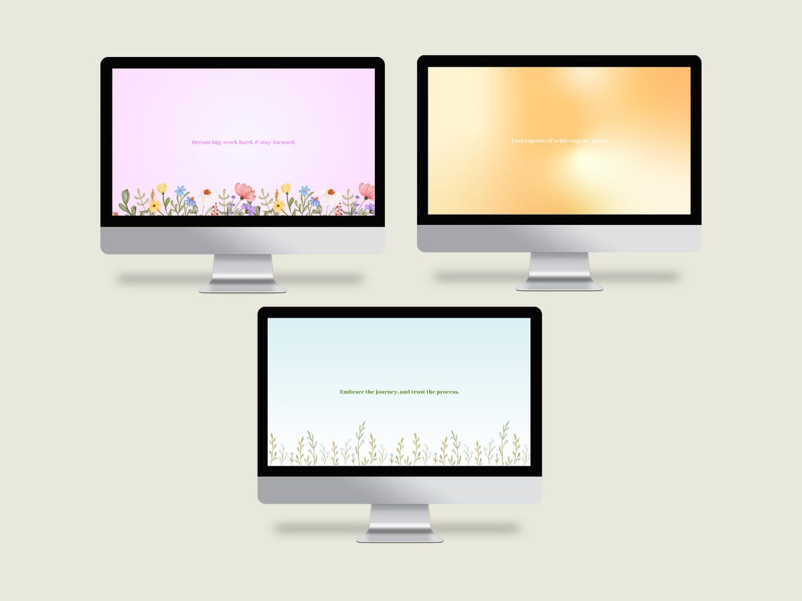 Motivational Quote Laptop Wallpaper, Floral Desktop Screensaver ...