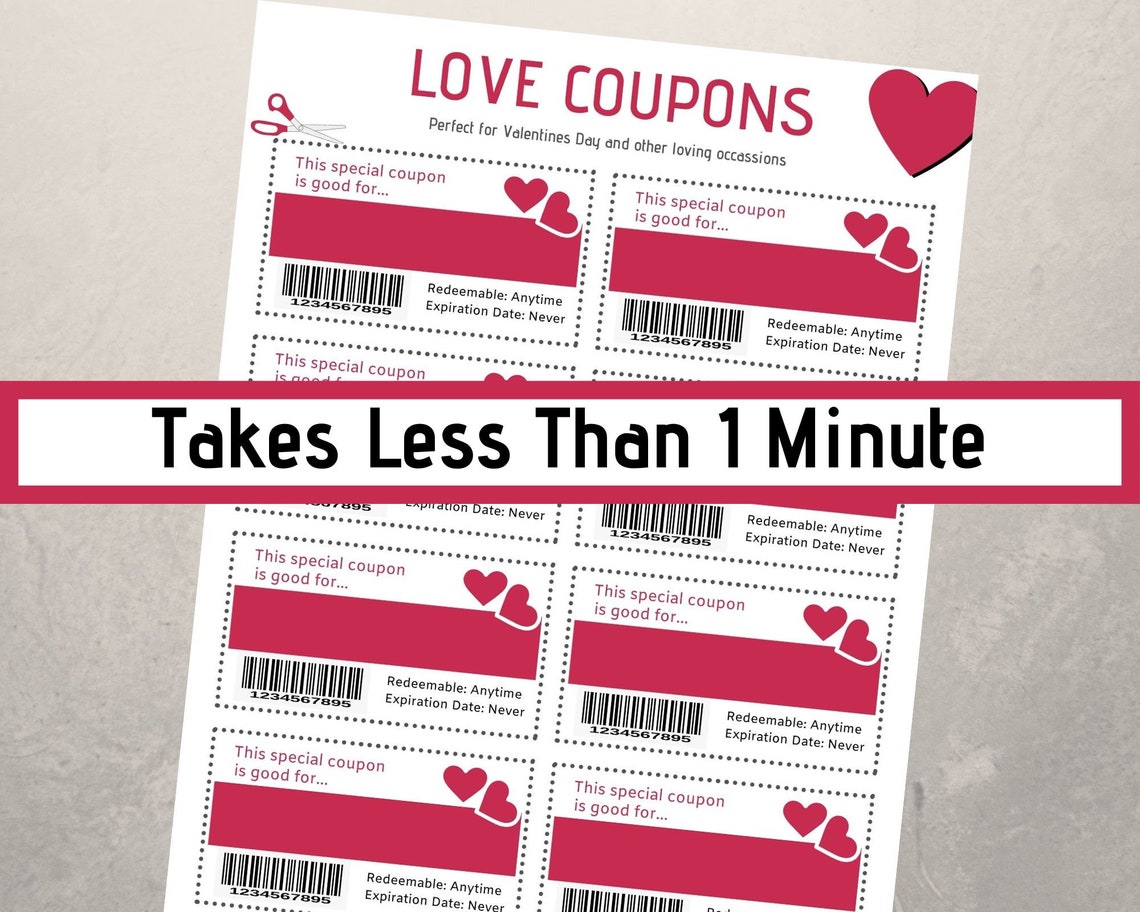 Editable Love Coupons Valentines Day Coupons Valentines Day | Etsy