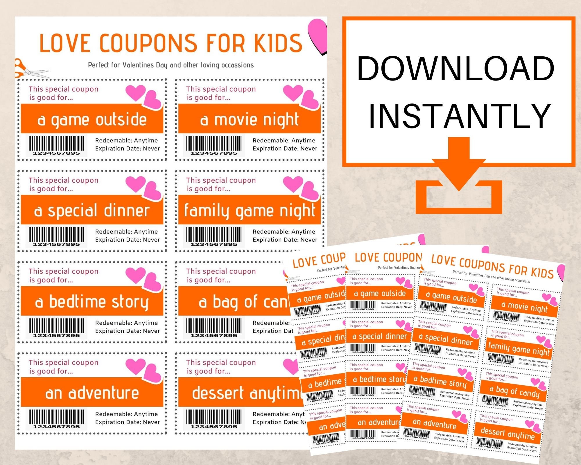 Love Coupons for Kids, Printable Love Coupons for Kids, Kid's Love ...