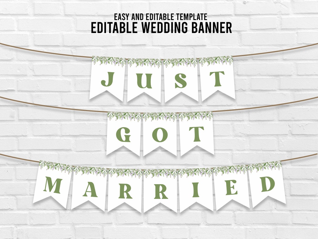 Editable Wedding Banner, Custom Flag Banner Template, Personalized ...