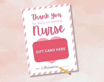 Nurse Appreciation Gift Card Holder, Printable Gift for Nurse, Nurse ...