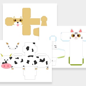 Printable DIY Paper Animal Toys, Paper Toys Template, Printable Origami ...