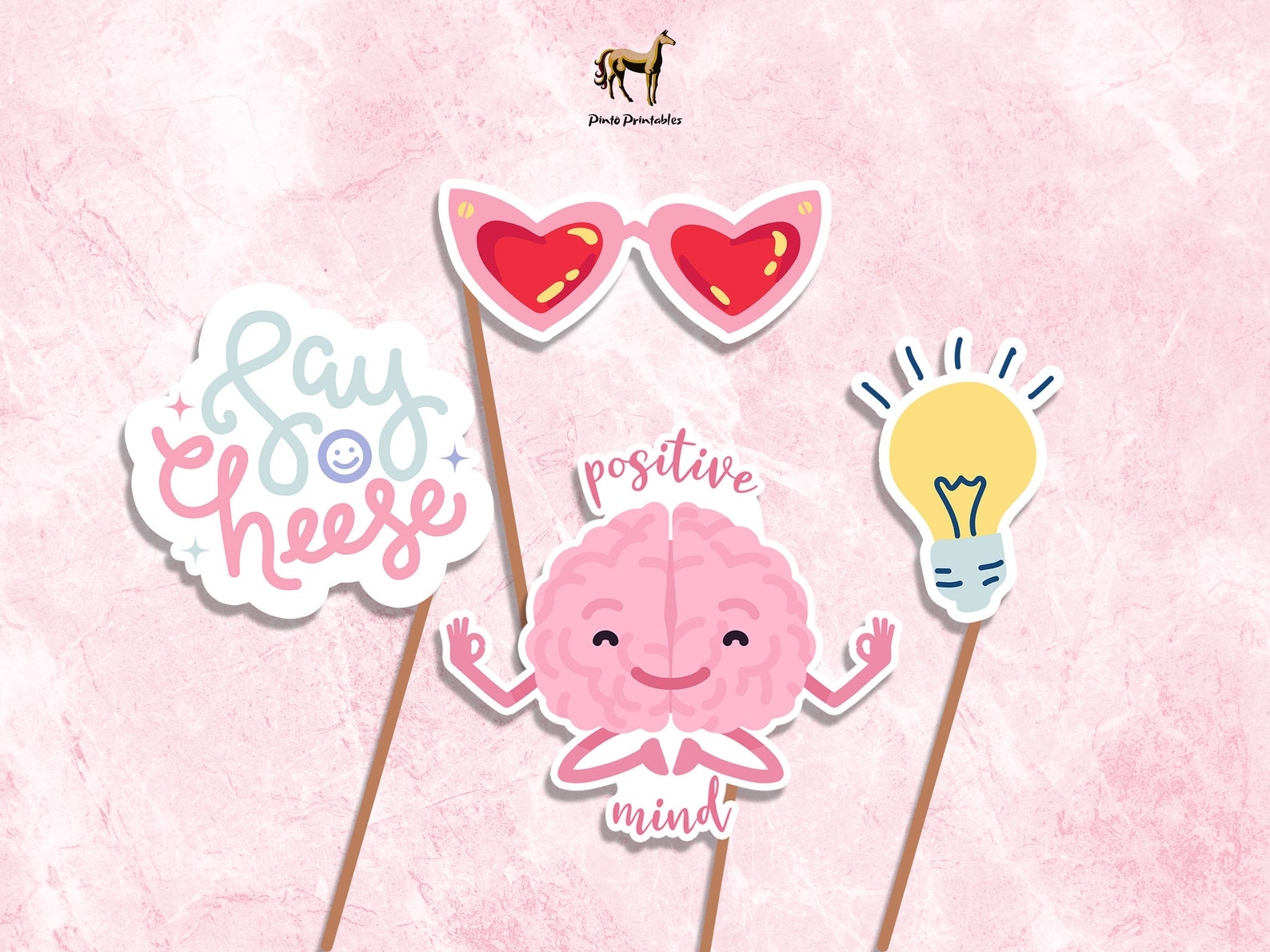 Photo Booth Props for Book Lover, Book Fair Props Template, Instant ...