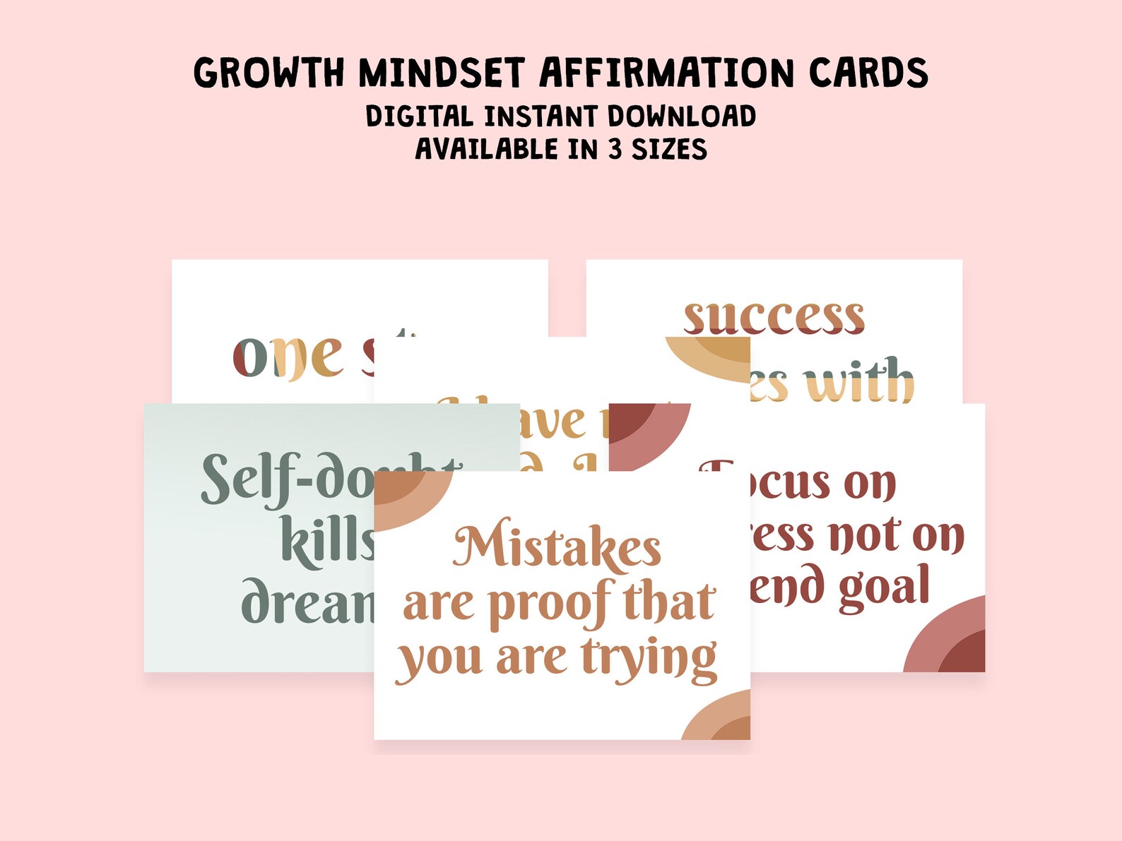 Printable Growth Mindset Affirmation Cards, Daily Affirmations ...
