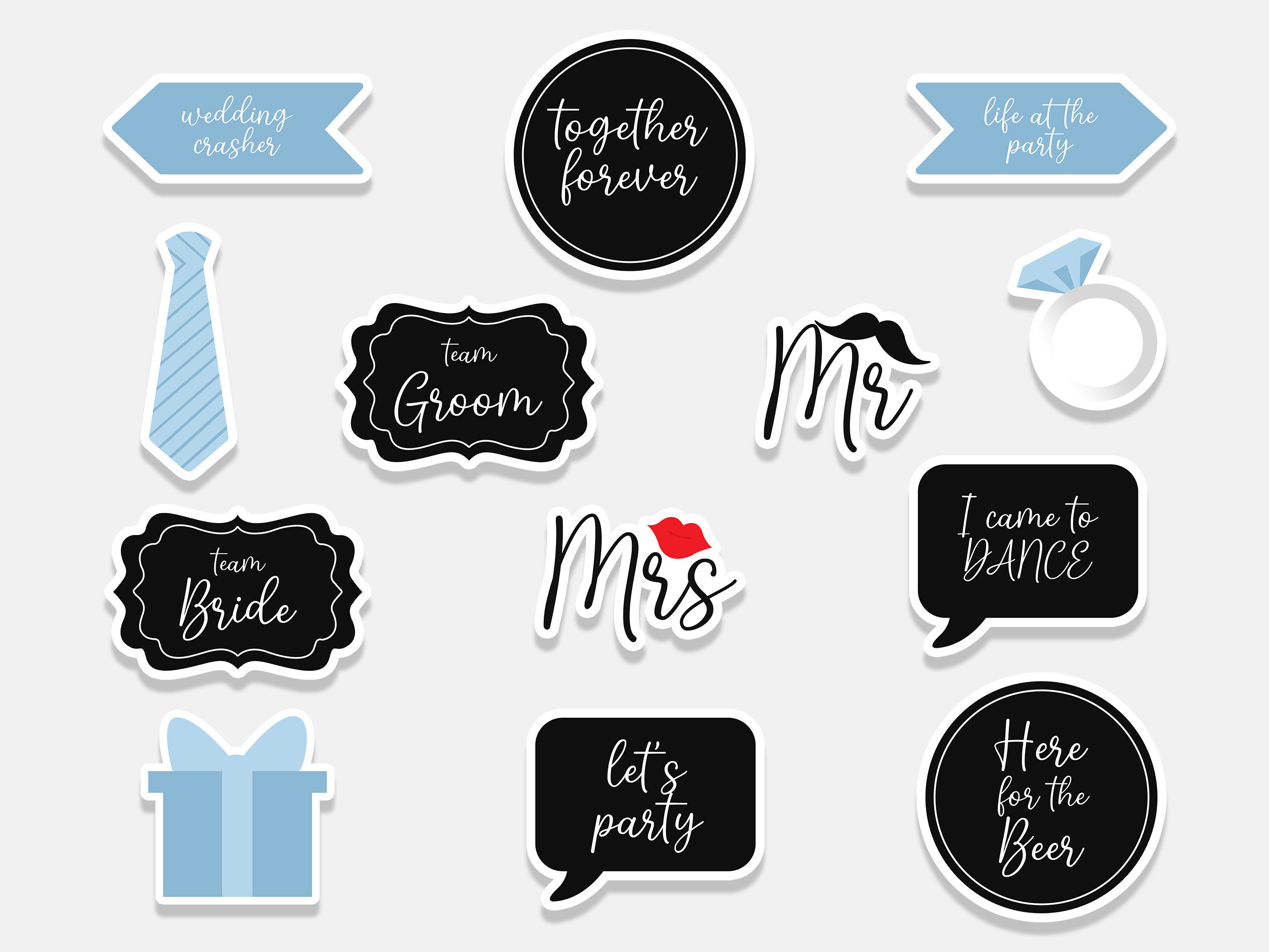 15 Wedding Photo Booth Props Printable Photo Booth Props - Etsy