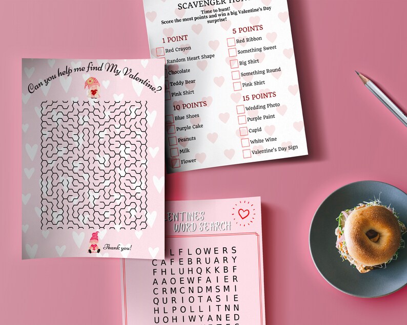 Valentine's Day Activity Bundle, Printable Valentines Day Games ...