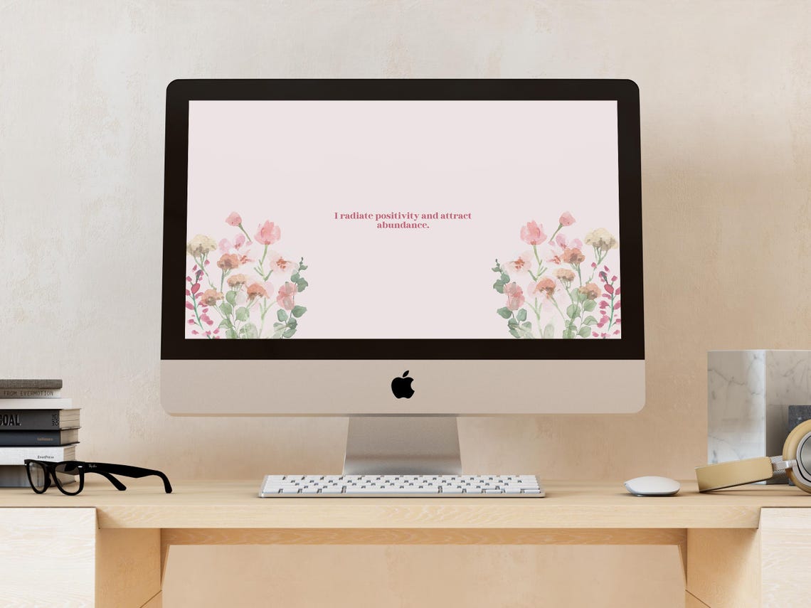 Motivational Quote Laptop Wallpaper, Floral Desktop Screensaver ...