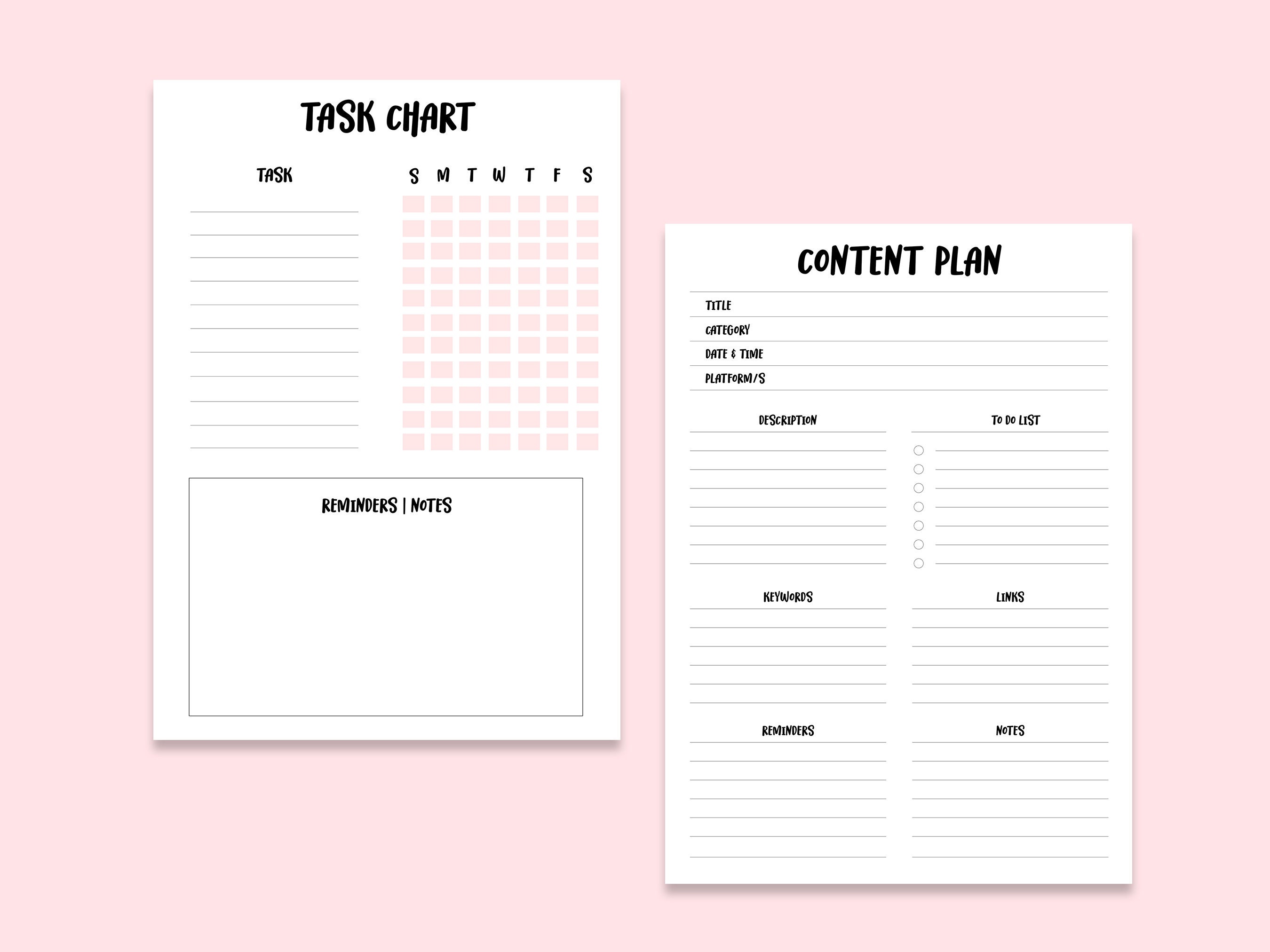 Printable Content Planner, Social Media Content Planner, Printable ...