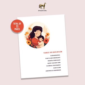 Printable Baby Care Guide, New Born Baby Guide Template, First-time Mom ...