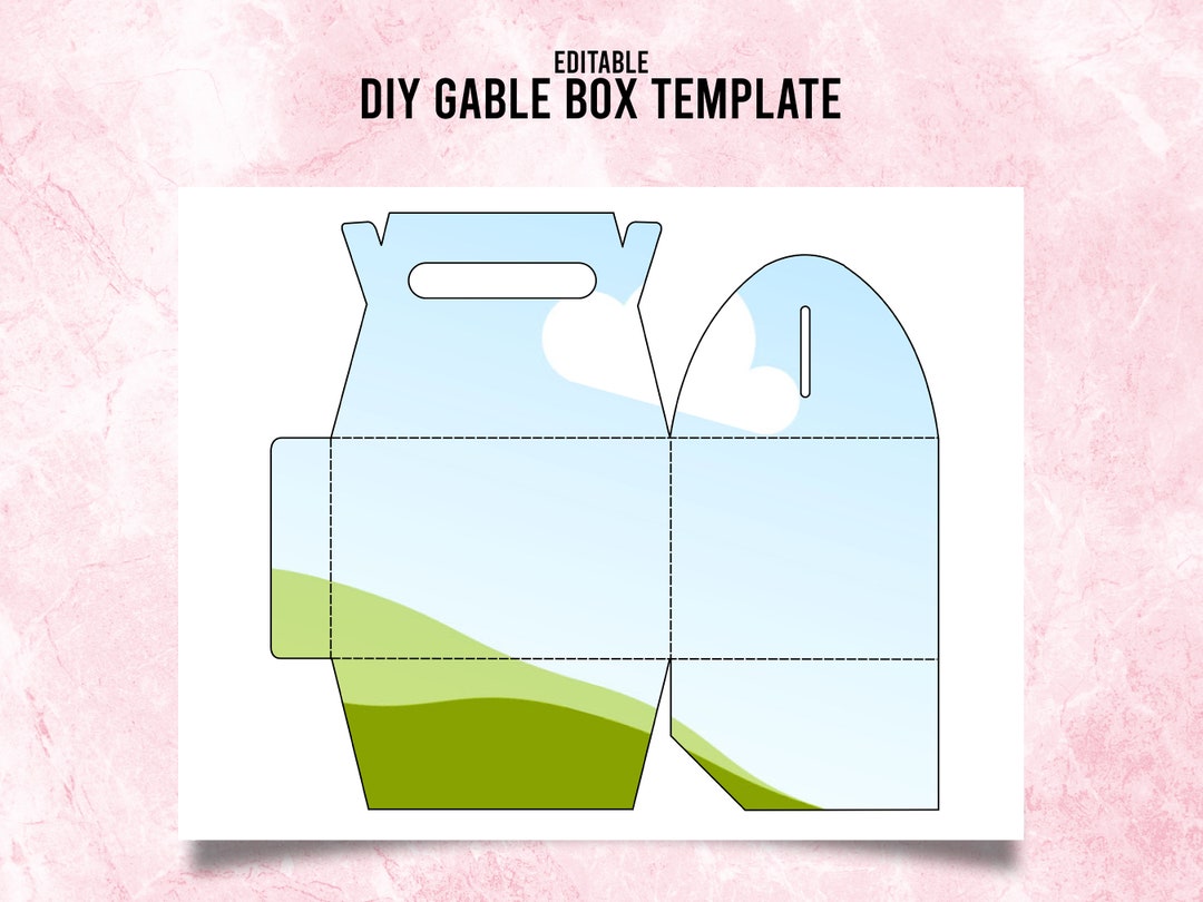 DIY Gable Box Template, Party Favor Box, Printable Gift Box Template ...