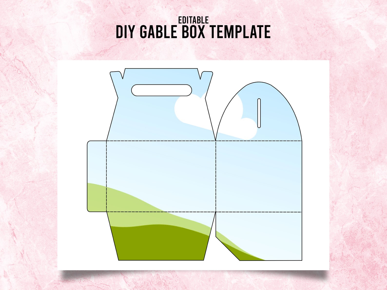 DIY Gable Box Template, Party Favor Box, Printable Gift Box Template ...