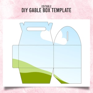 DIY Gable Box Template, Party Favor Box, Printable Gift Box Template ...