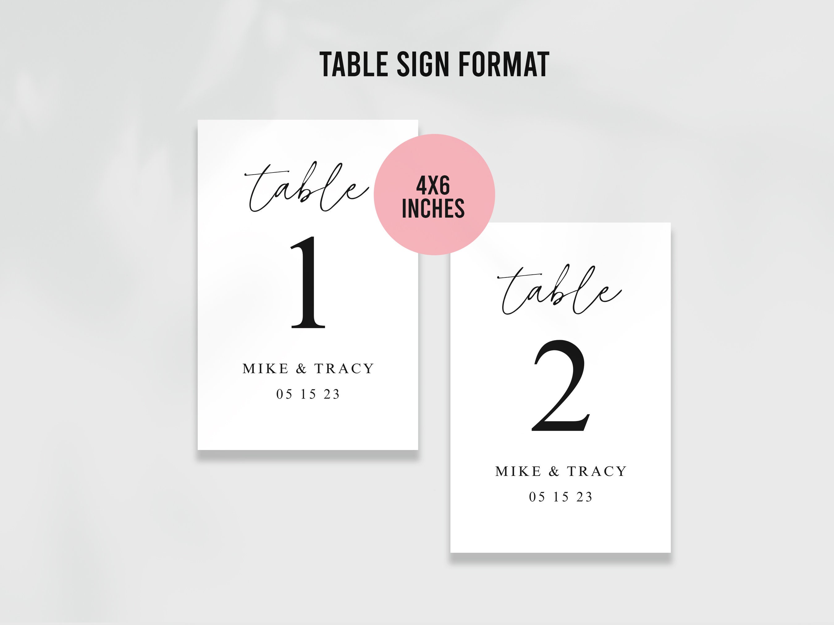Editable Wedding Table Number Template, 4x6 Wedding Template Printables ...