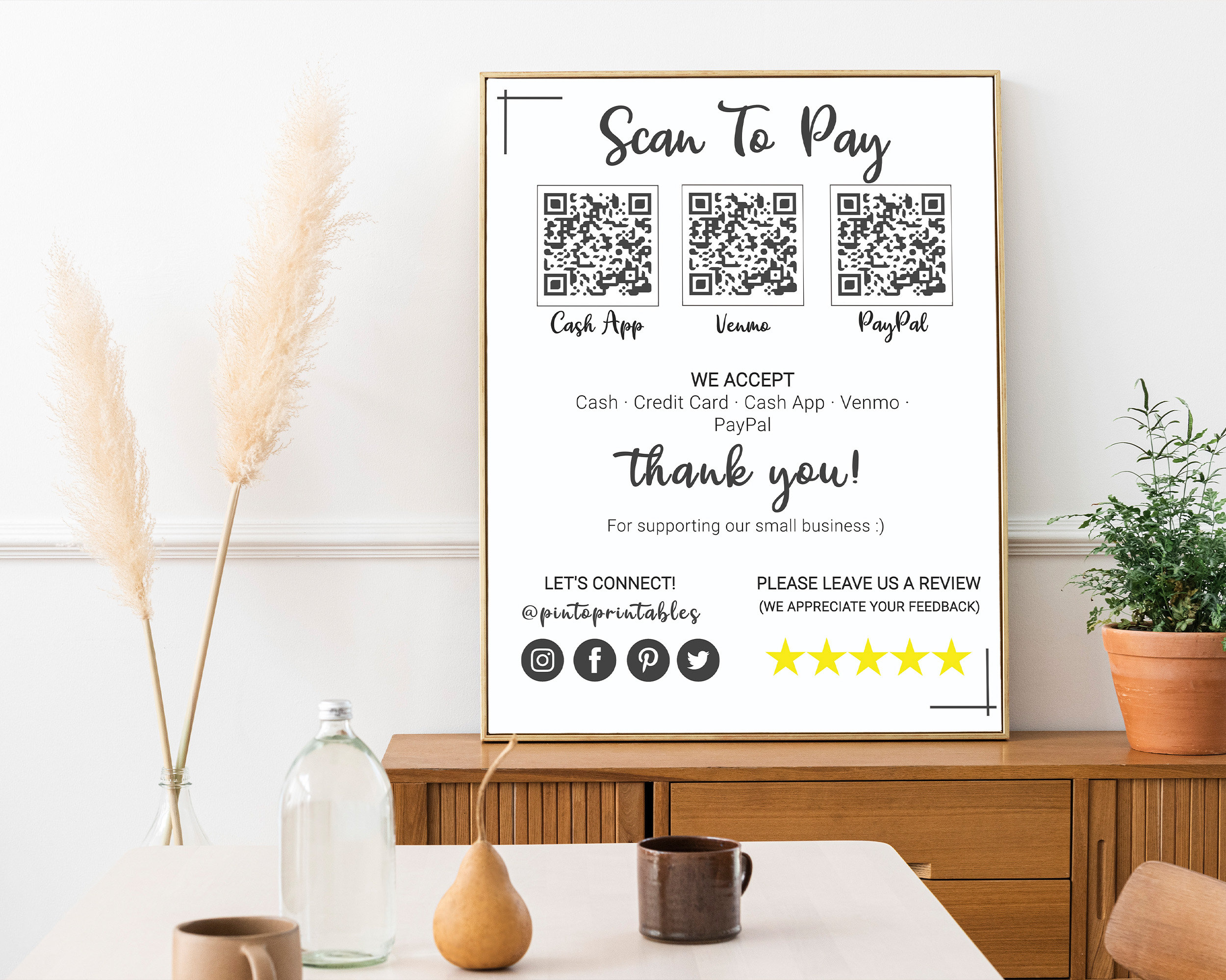 Scan to Pay Template QR Code Template Venmo QR Code Sign - Etsy Canada