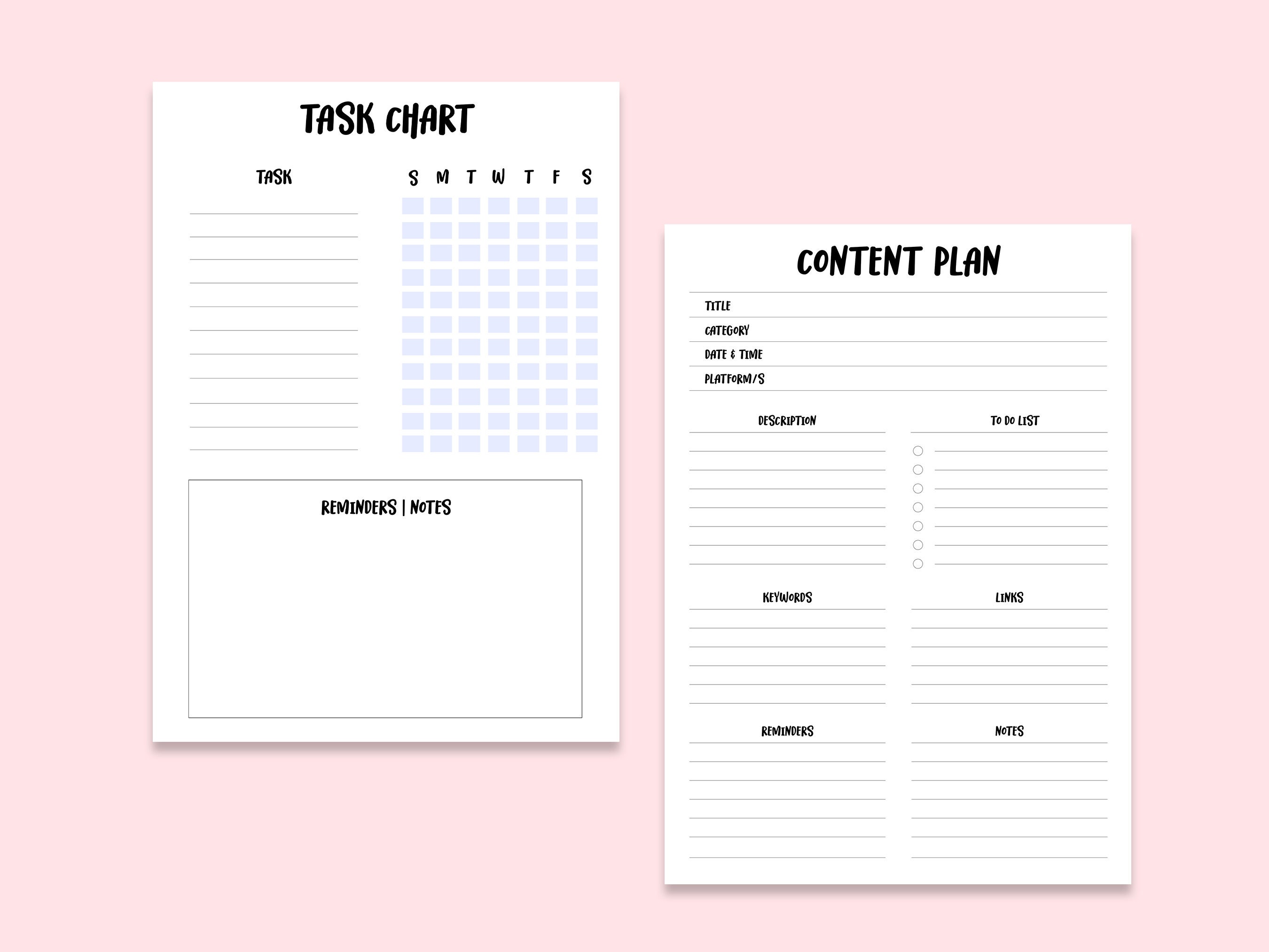Printable Content Planner Social Media Content Planner - Etsy UK