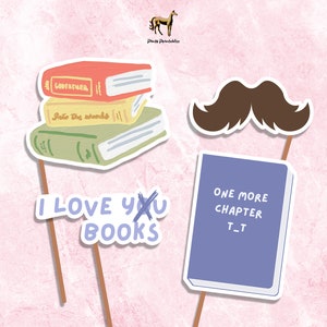 Photo Booth Props for Book Lover, Book Fair Props Template, Instant ...